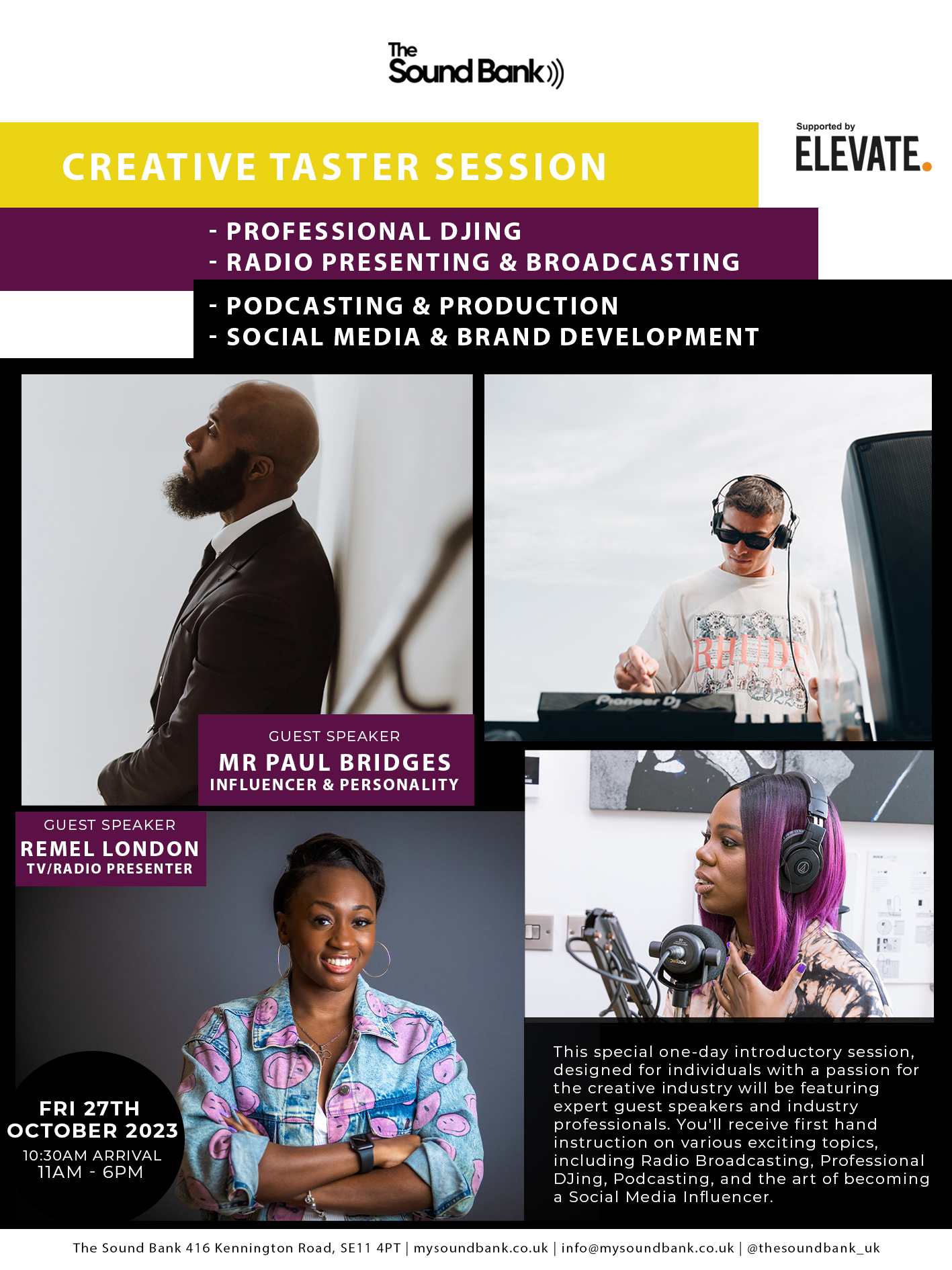 The Sound Bank Creative Taster Session - Elevate